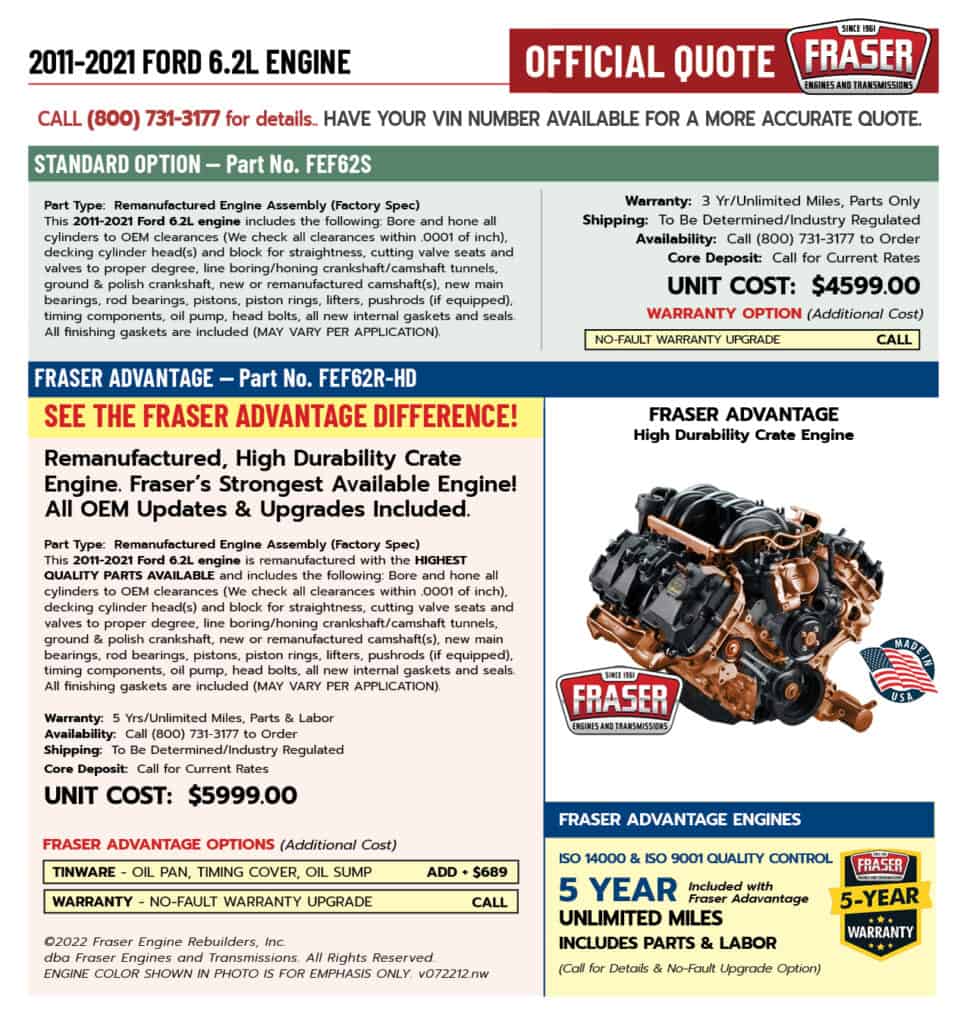 6.2L Ford Engines | Fraser Engines and Transmissions